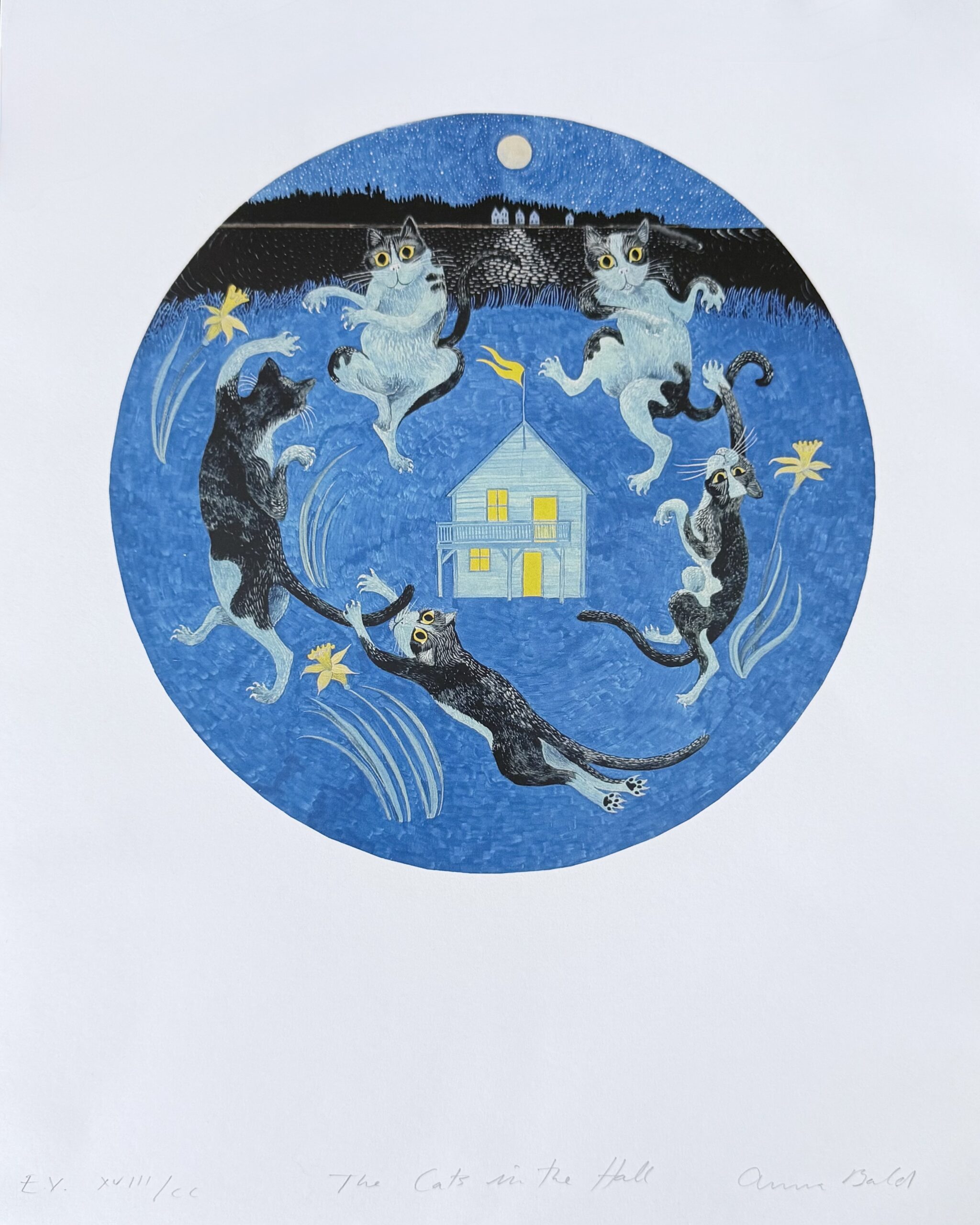 The Cats in the Hall – Anna Bald Prints – Broad Cove Hall